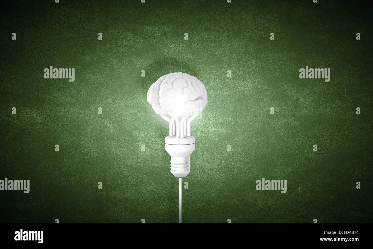 Glowing inverted light bulb on dark background Stock Photo - Alamy