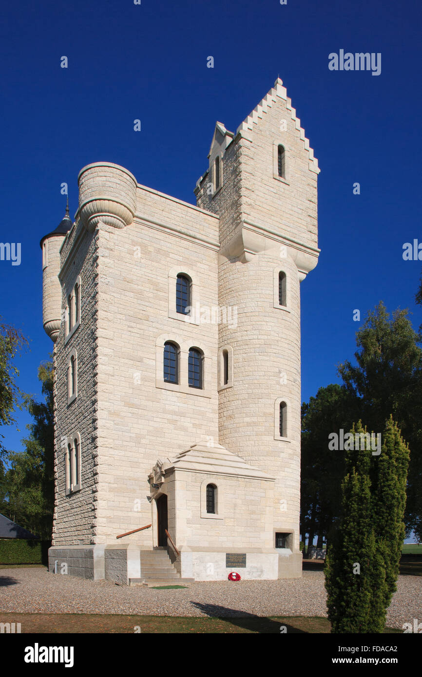 Ulster Memorial Tower Somme battlefield france Stock Photo - Alamy
