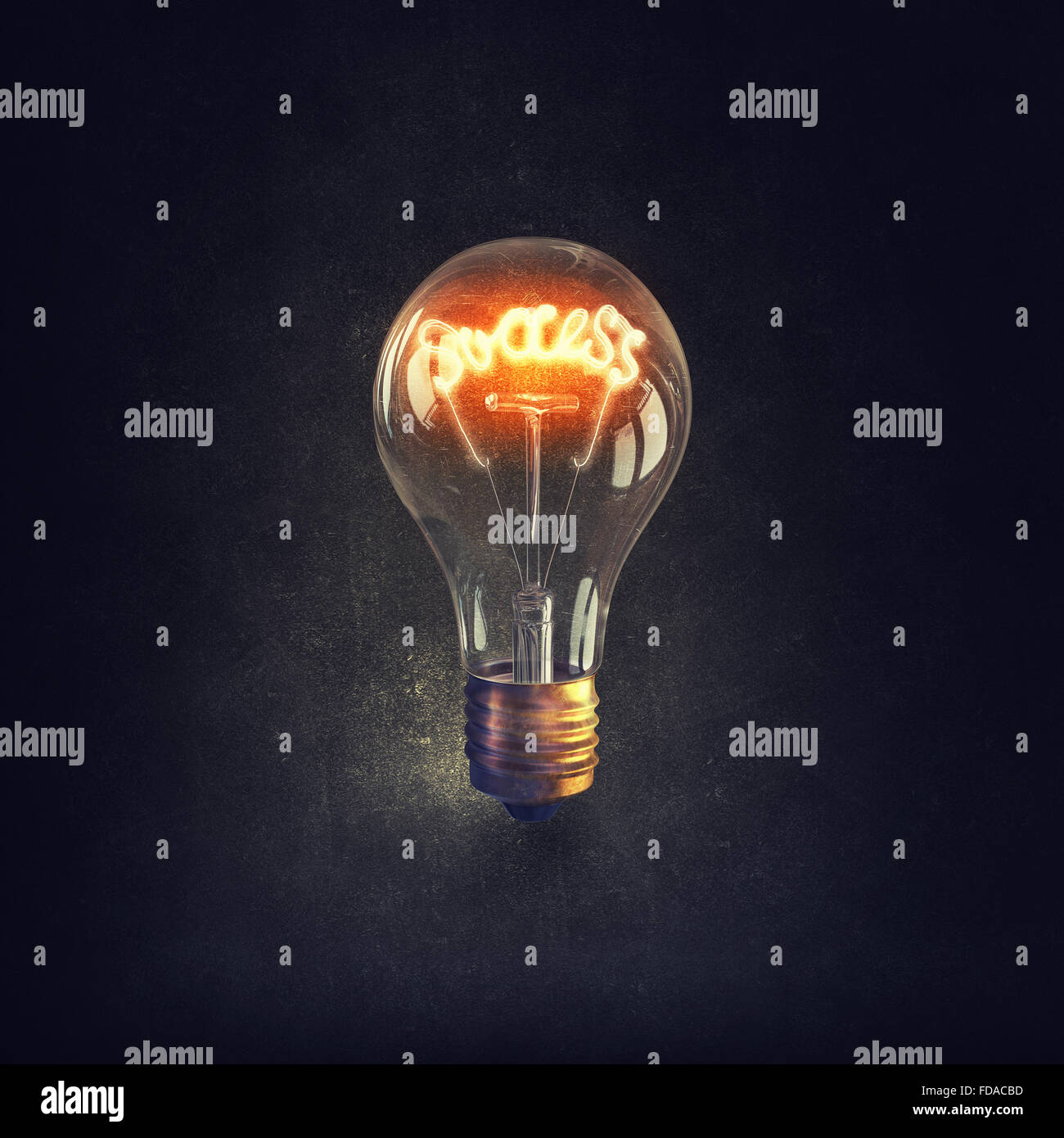 Glowing light bulb on dark background with word inside Stock Photo - Alamy