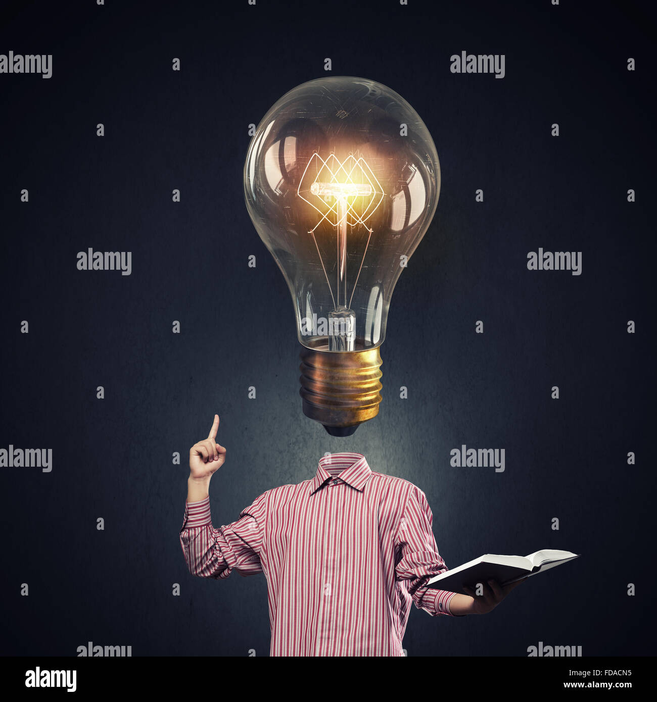 Unrecognizable businessman with light bulb instead of head Stock Photo ...