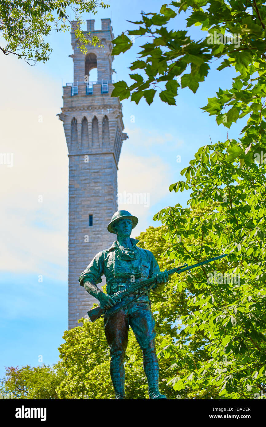 Cape Cod Provincetown Pilgrim tower in Massachusetts USA Stock Photo ...