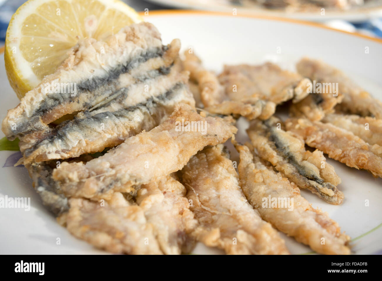 fried fresh fillets of anchovies Stock Photo - Alamy
