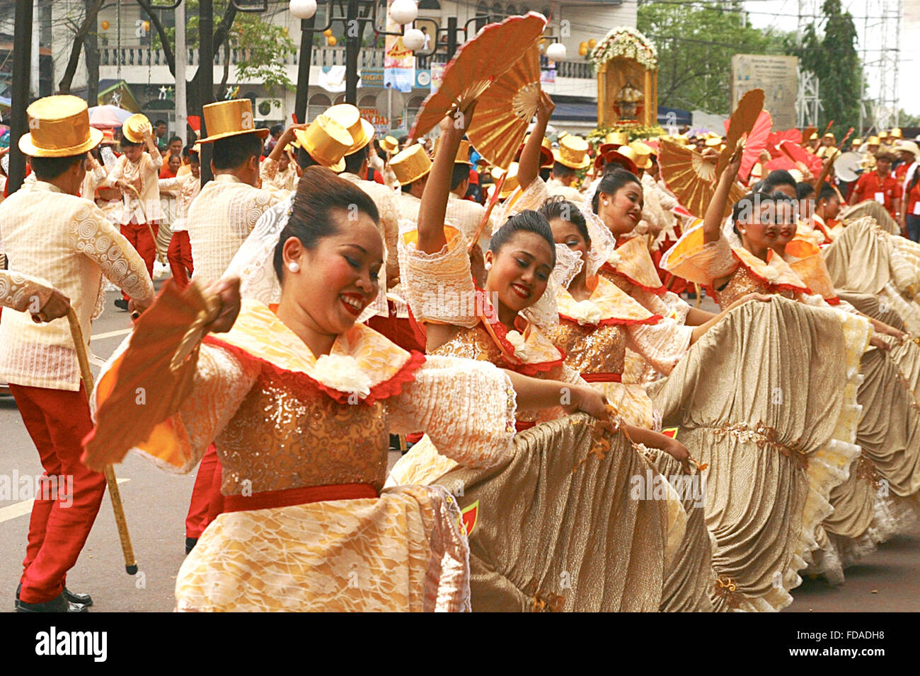 Philippines Cebu Cebu City Sinulog festival. Dancers in the street parade Adrian Baker Stock ...