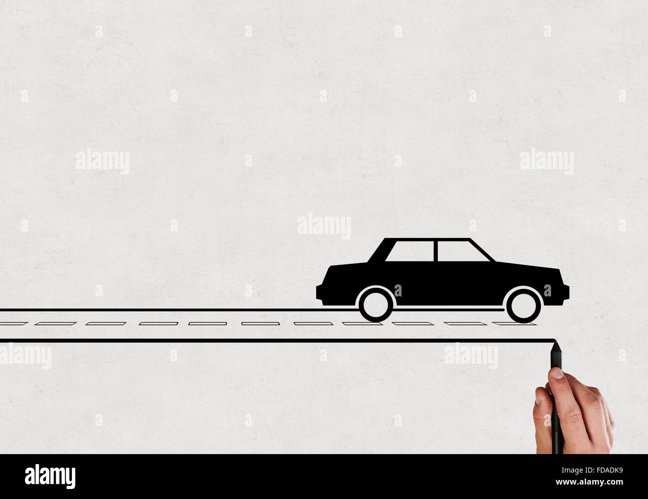 Hand drawing car isolated on white background Stock Photo - Alamy