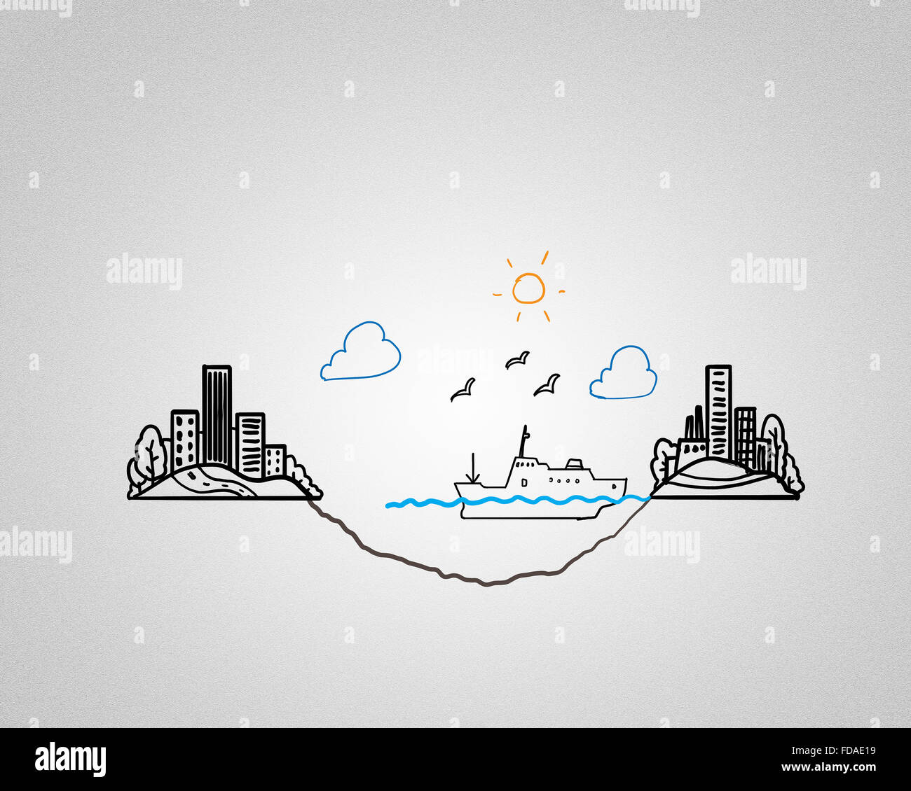 Close up of male hand drawing way from A to B point Stock Photo - Alamy