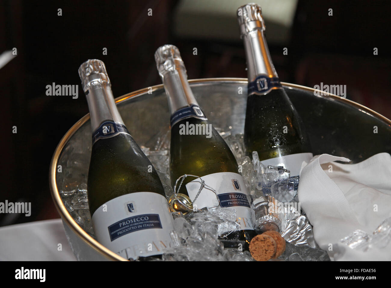 Champagne on ice Stock Photo - Alamy