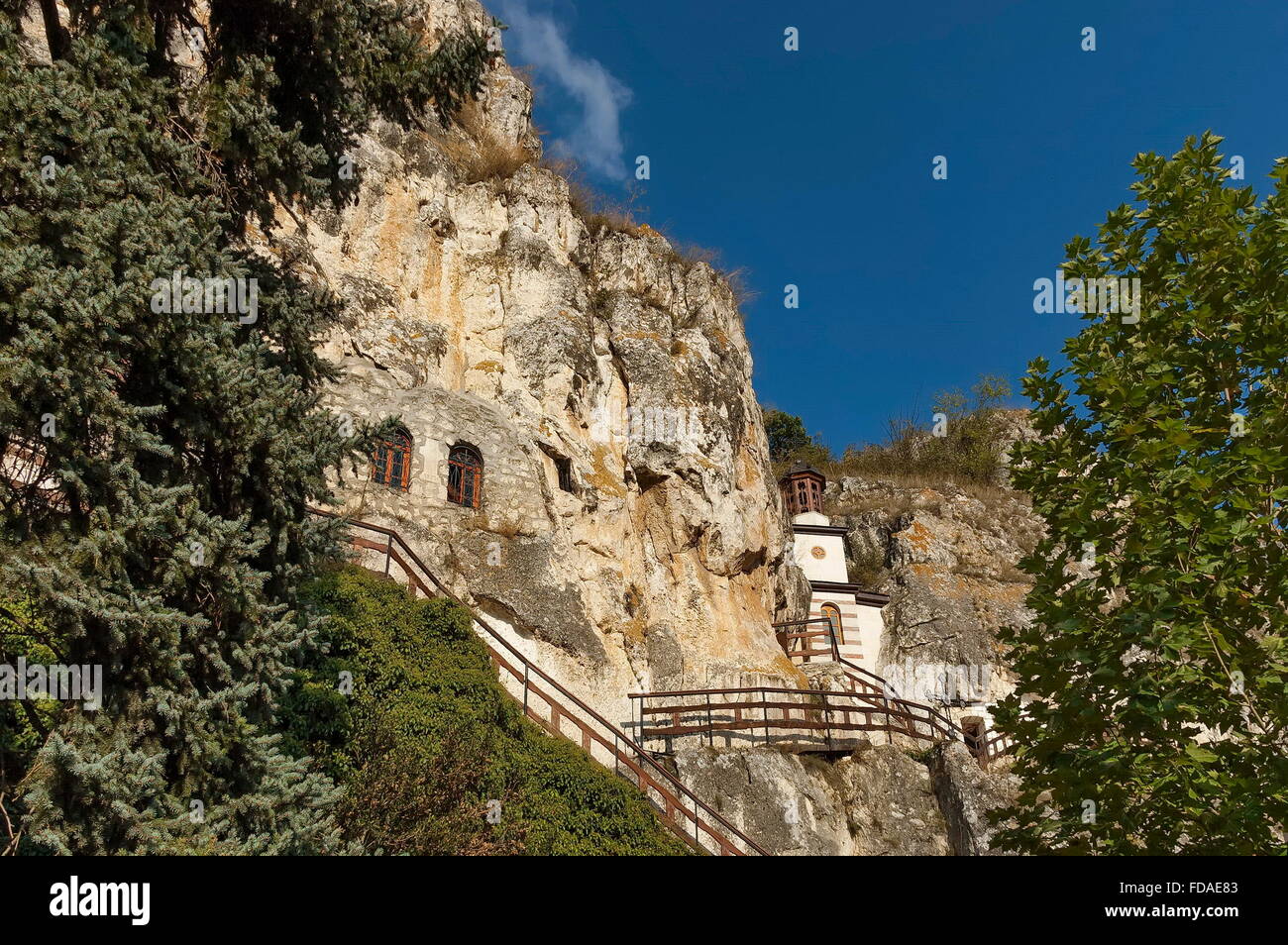 The rock monastery "St Dimitrii of Basarbovo", Bulgaria. Church dome ...