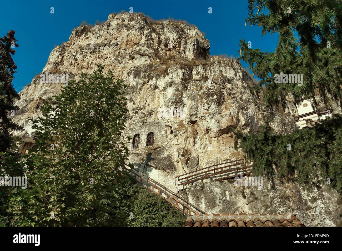 The Entrance of the rock monastery "St Dimitrii of Basarbovo". Bulgaria ...