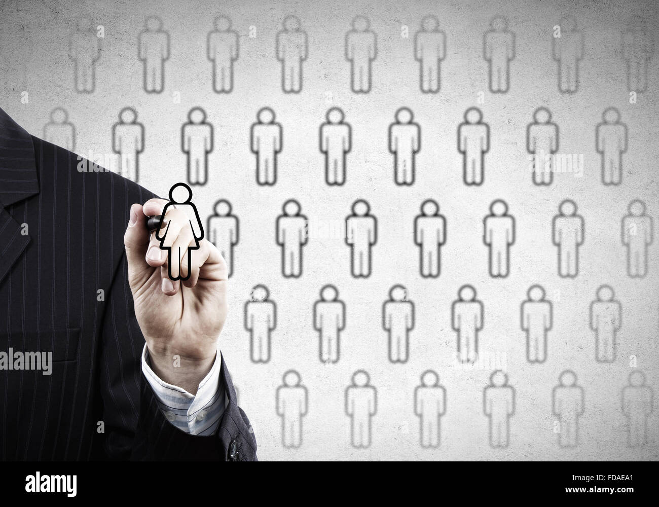 Close up of human hand drawing female figure Stock Photo - Alamy