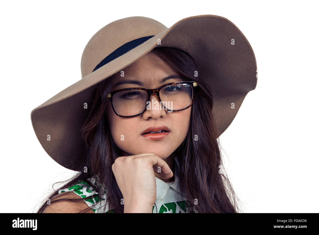 Woman wearing beige eyeglasses hi-res stock photography and images - Alamy