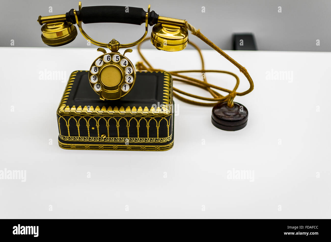 An old telephone in the Telefonica Foundation, Madrid, Spain Stock ...