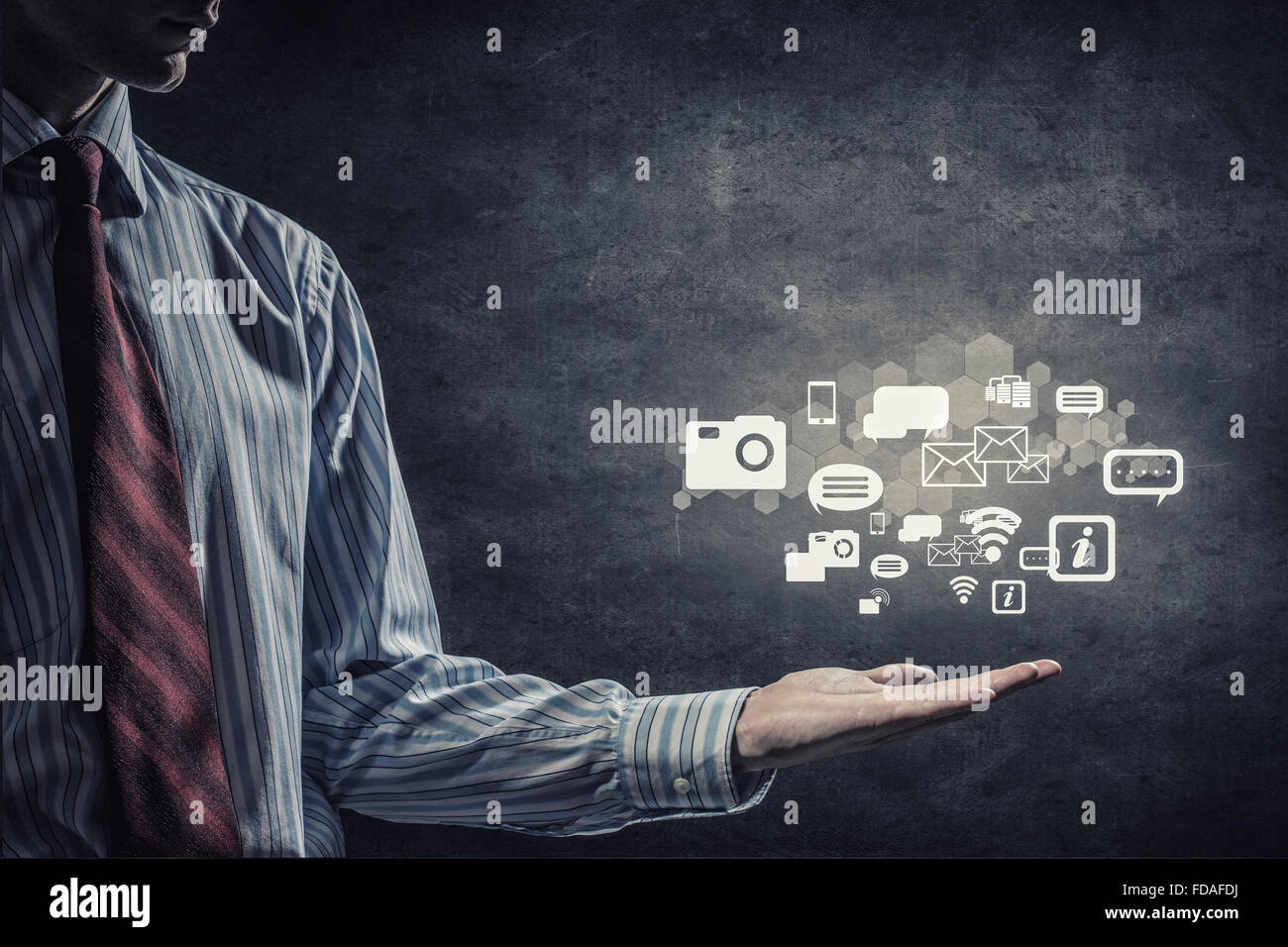 Close up of male hand showing cloud computing concept Stock Photo - Alamy