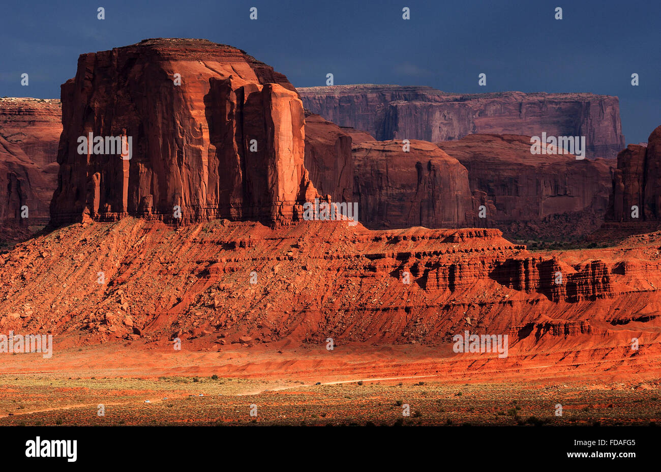 Rock formations, Elephant Butte, after storm, clouds, evening light ...