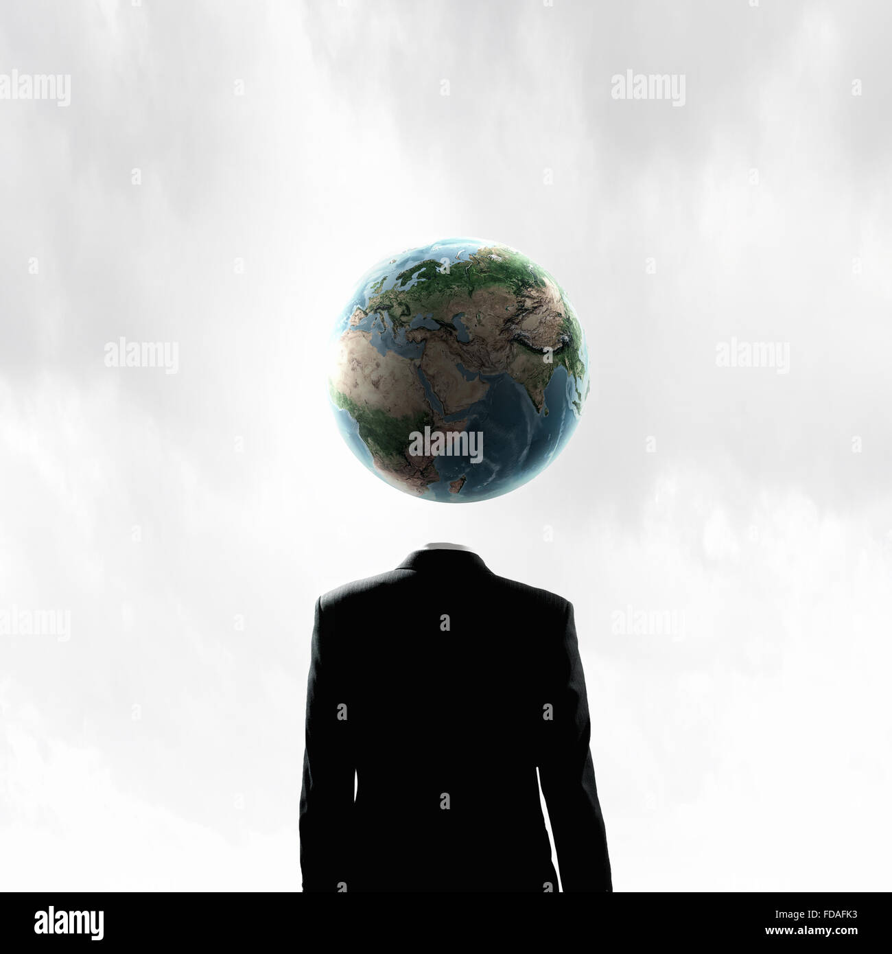 Business man with globe for head. Elements of this image are furnished ...