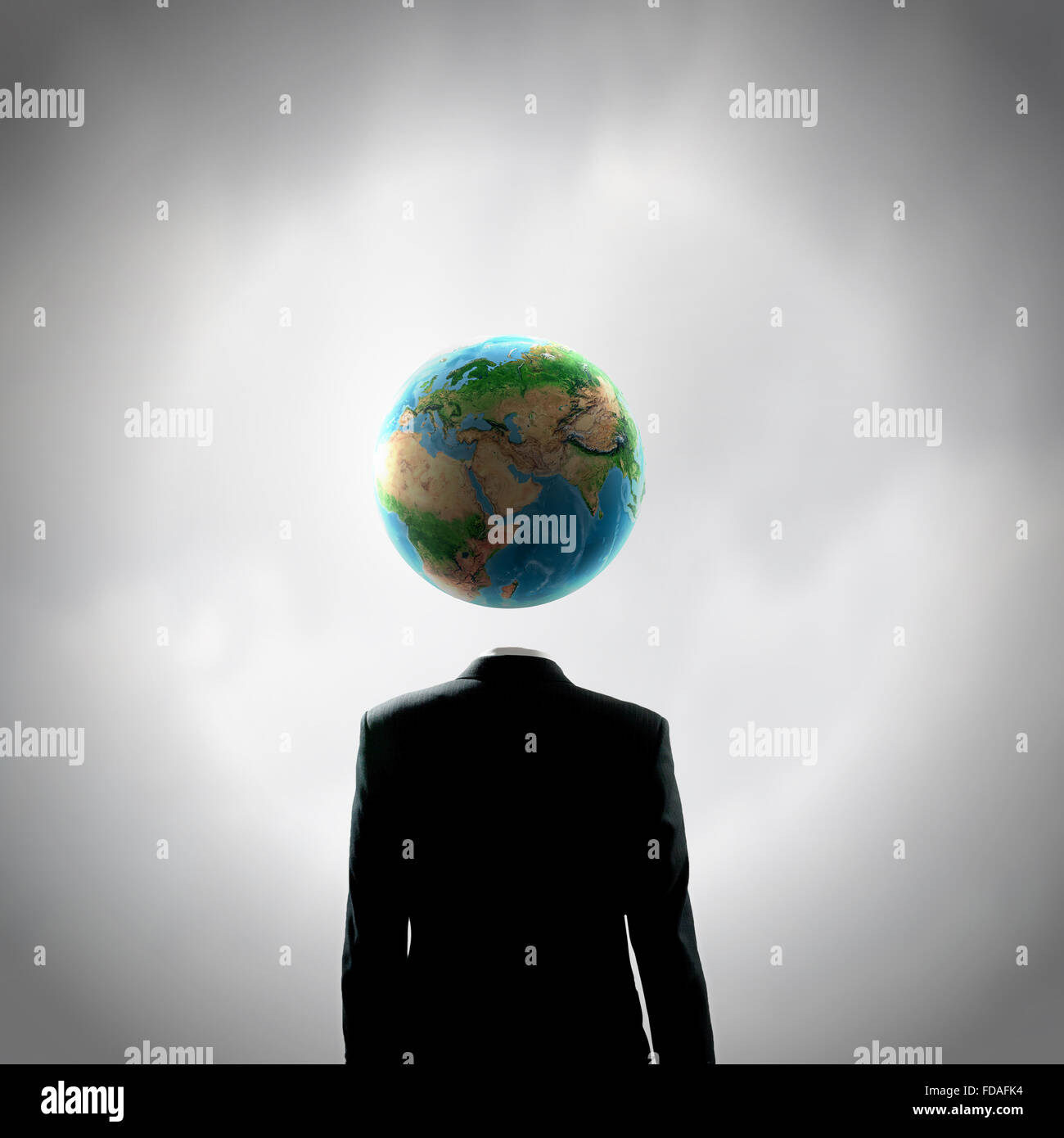 Business man with globe for head. Elements of this image are furnished ...