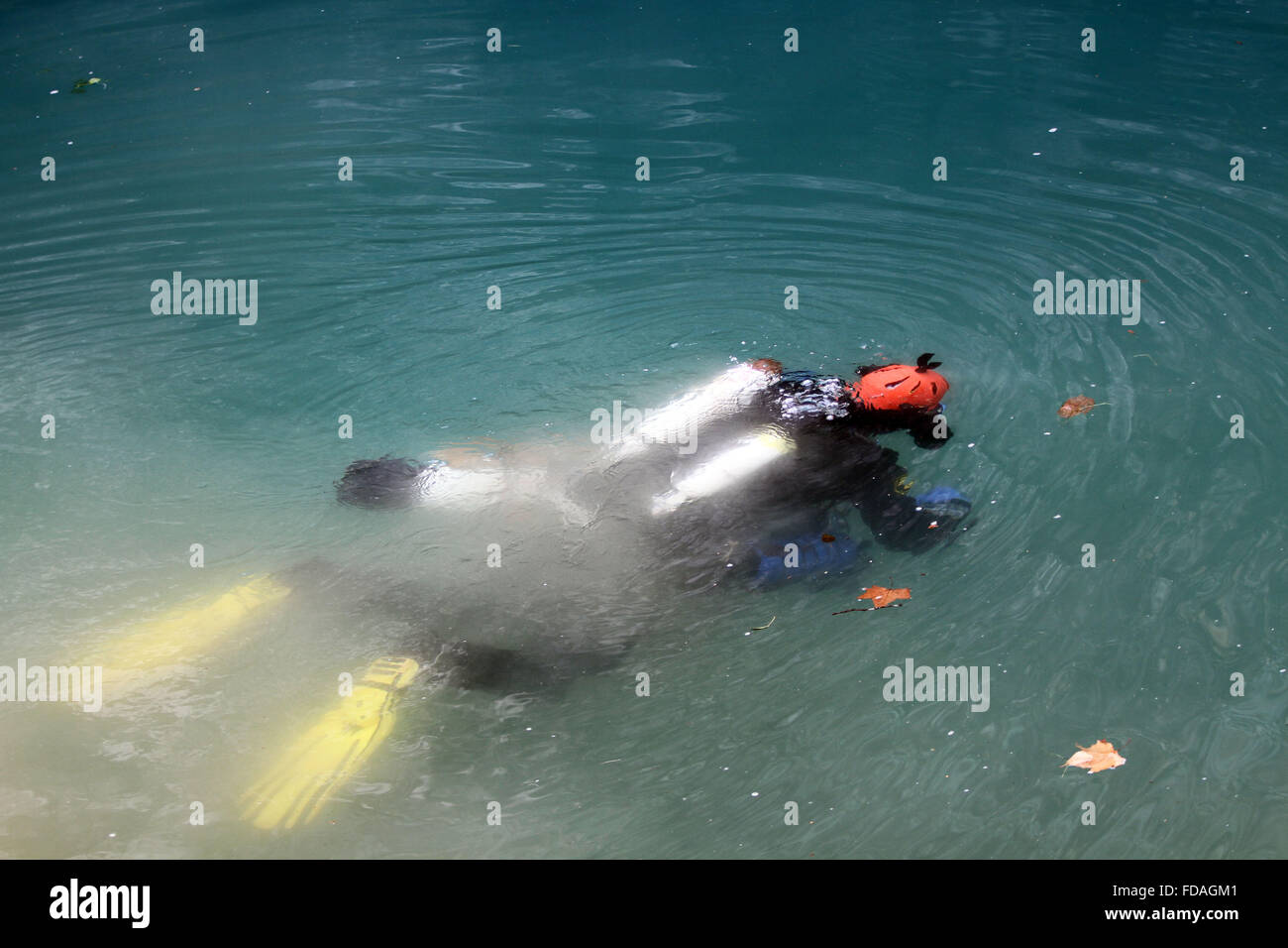 Stephan Girardin French cave diver prepares for a dive training (Photo ...