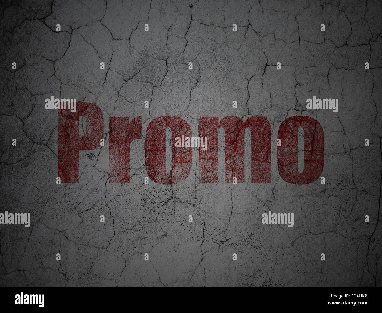Marketing concept: Promo on grunge wall background Stock Photo - Alamy