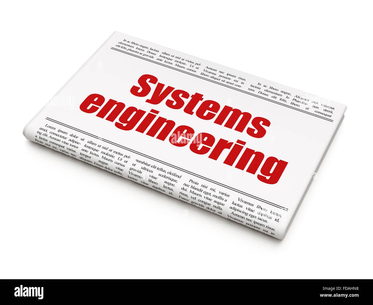 Science concept: newspaper headline Systems Engineering Stock Photo - Alamy