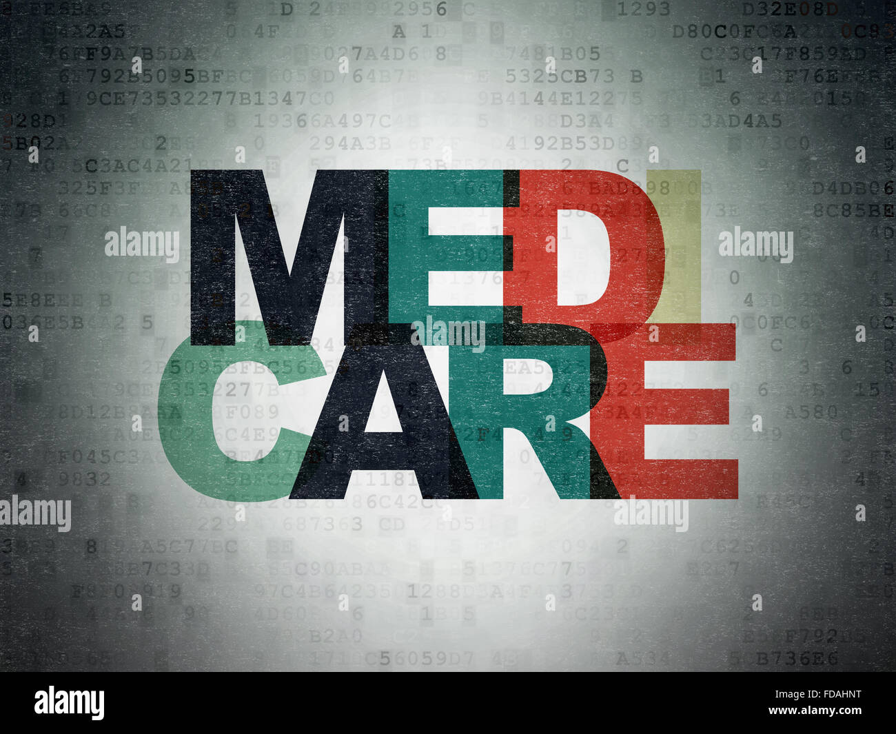 Healthcare concept: Medicare on Digital Paper background Stock Photo ...