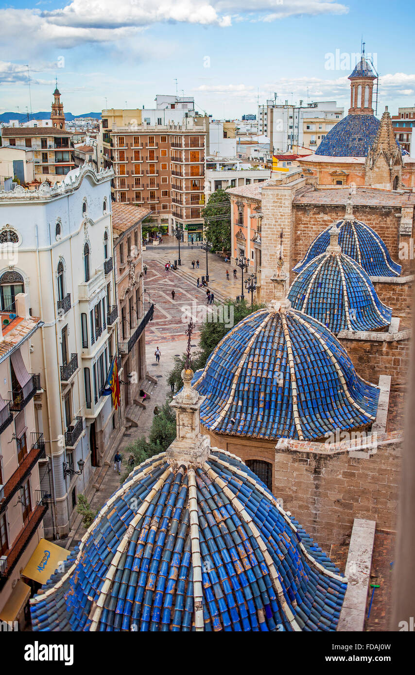 The Cathedral and Old town rooftops seen from Miguelete Bell Tower of ...