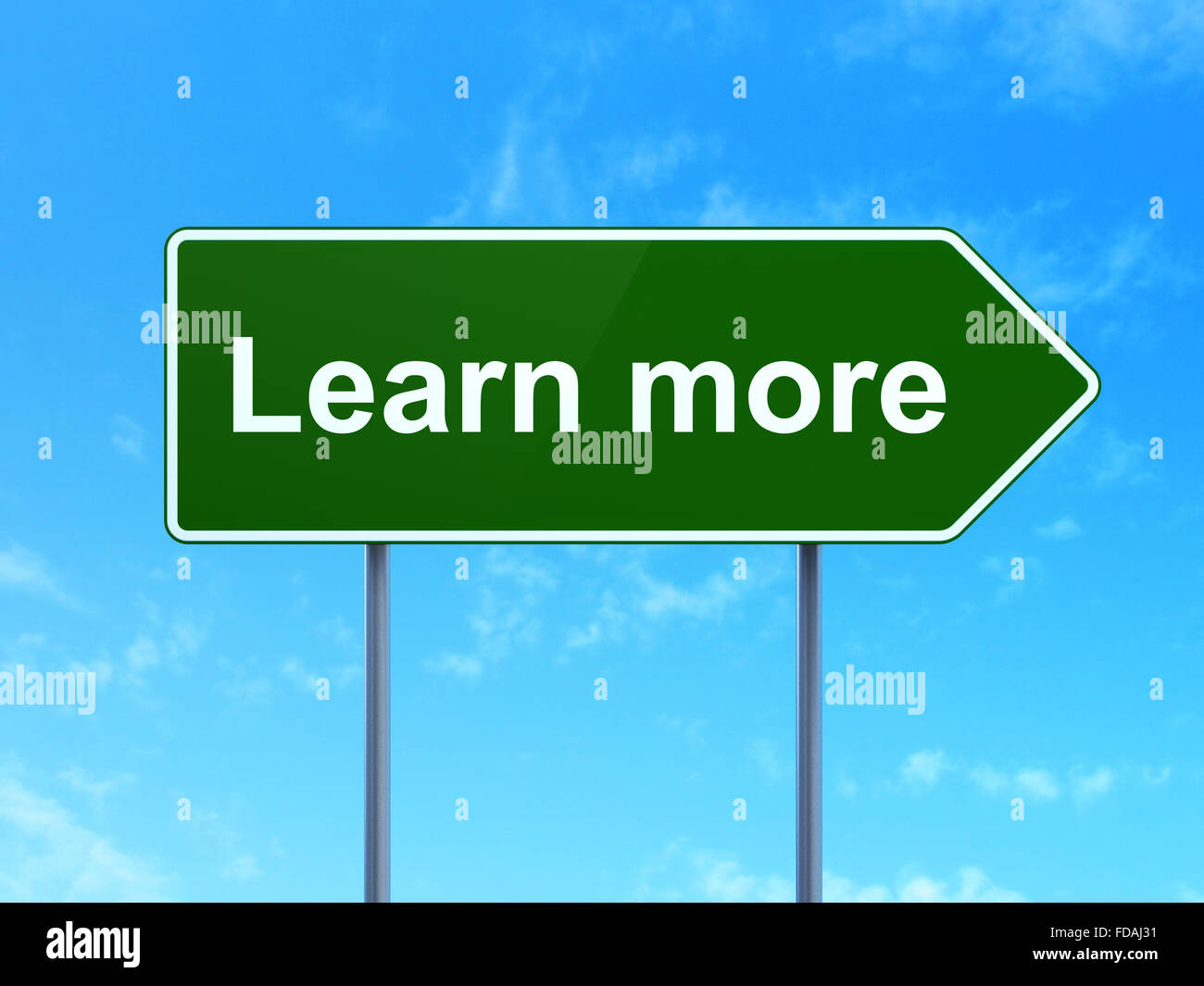 Education concept: Learn More on road sign background Stock Photo - Alamy