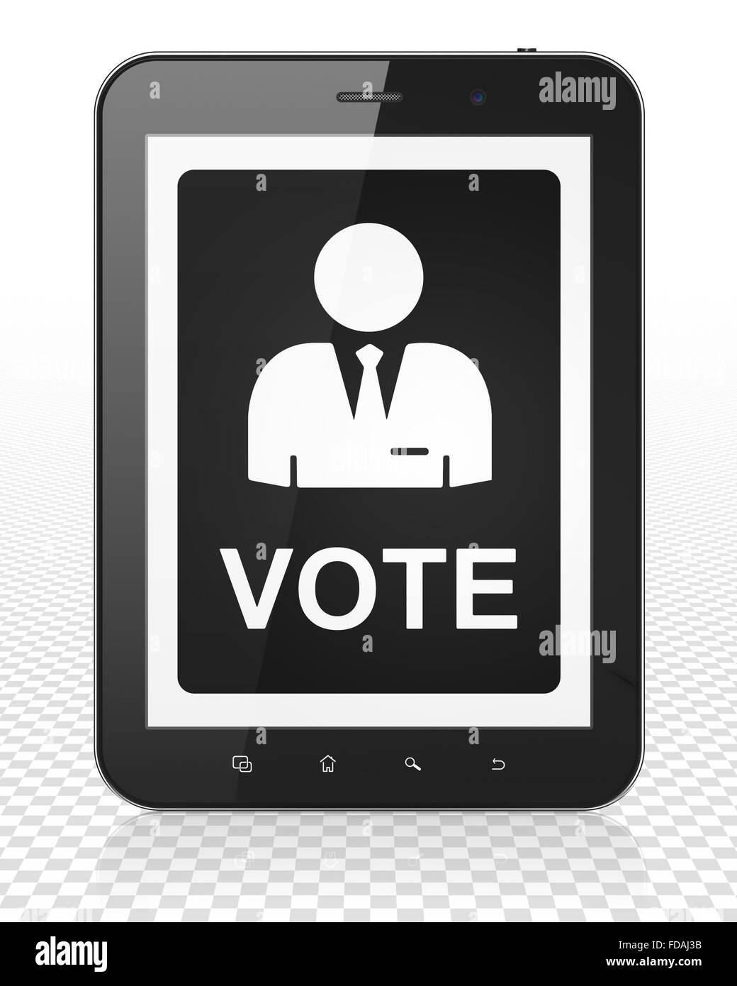 Political concept: Tablet Pc Computer with Ballot on display Stock ...