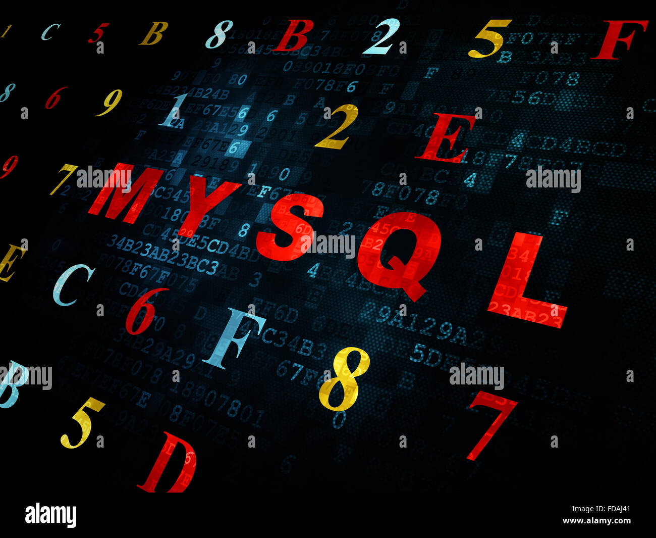 Database concept: MySQL on Digital background Stock Photo - Alamy