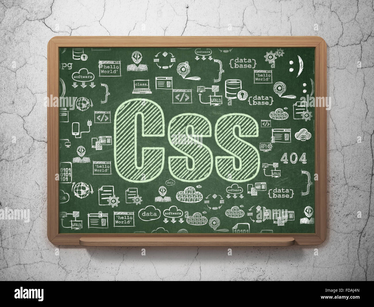 Software concept: Css on School Board background Stock Photo - Alamy