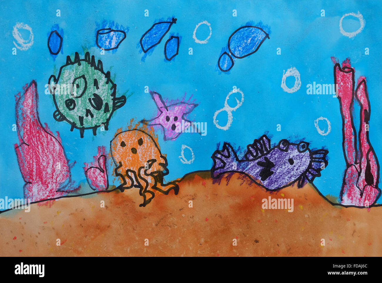 Child Drawing Fish Sea High Resolution Stock Photography and Images - Alamy