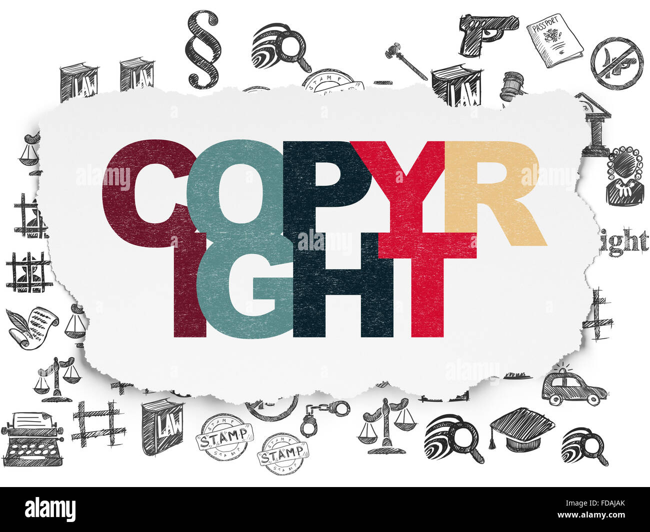 Law concept: Copyright on Torn Paper background Stock Photo - Alamy