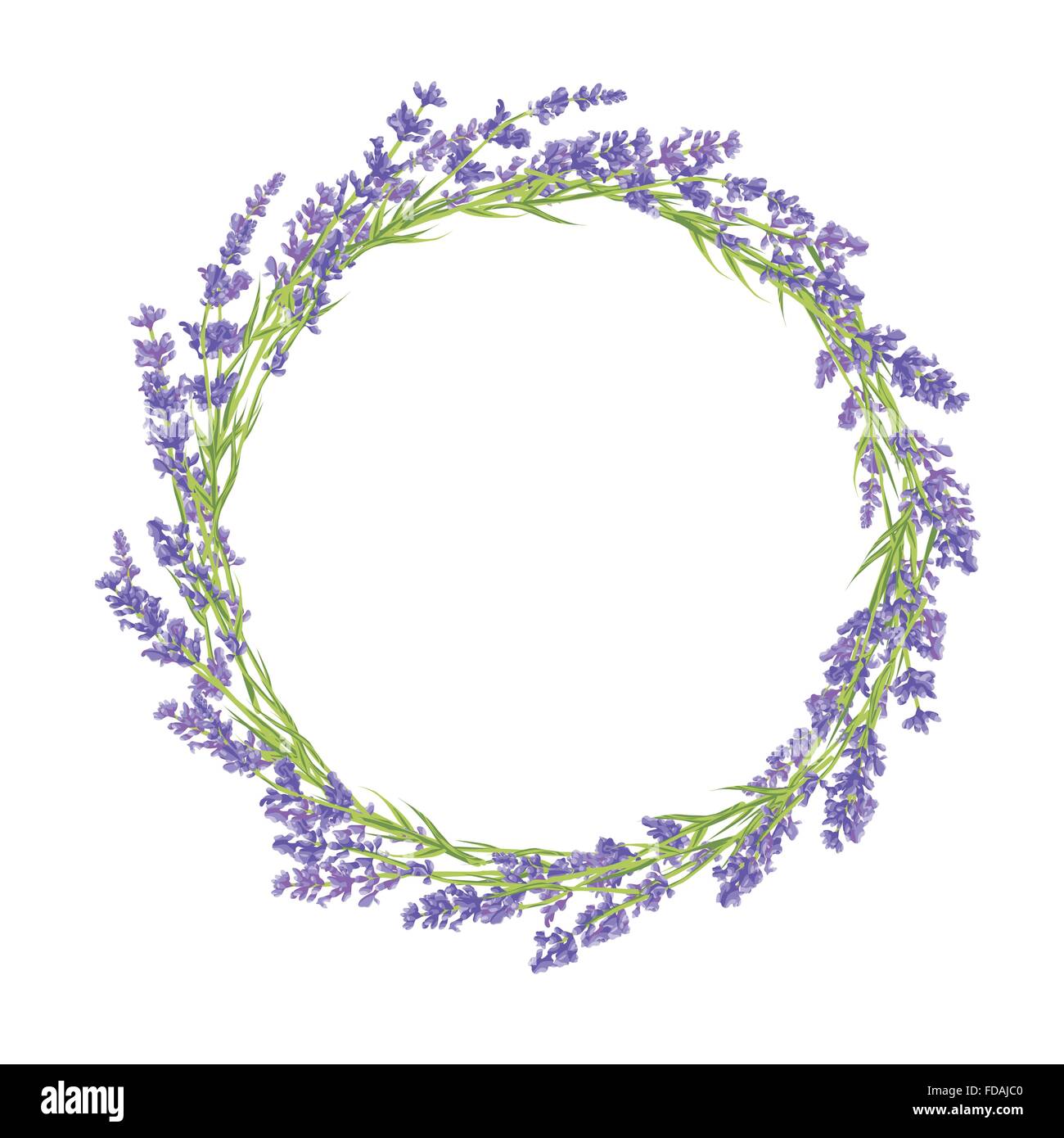 Circle of hand drawn lavender flowers . Hand drawn design for Thank you ...