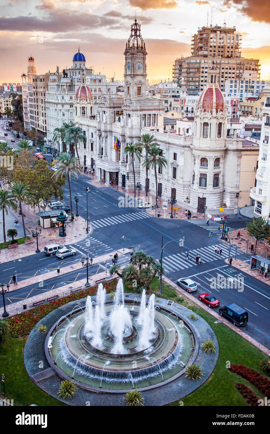 Town hall square,Valencia, Spain Stock Photo - Alamy