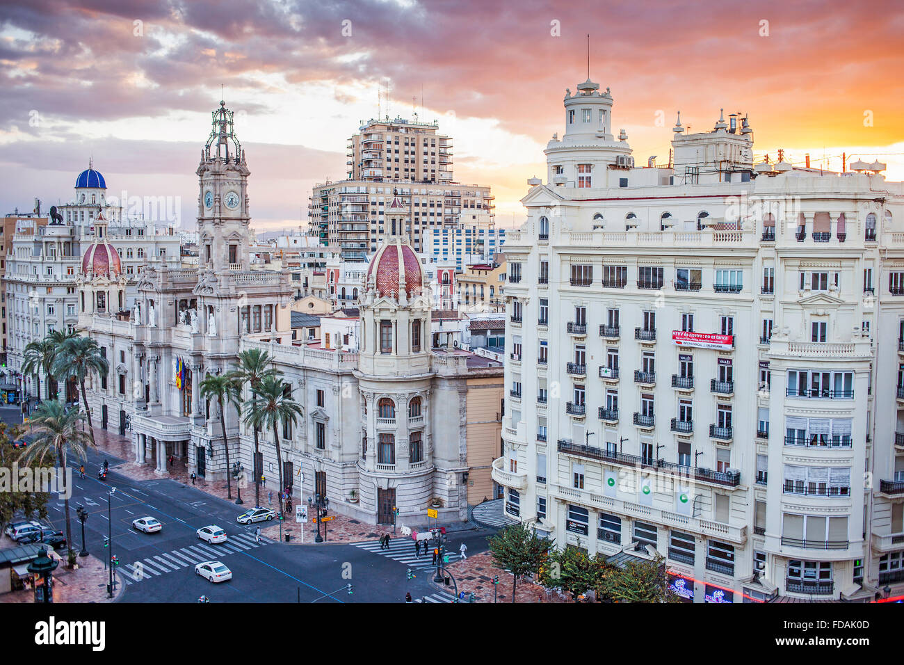 Town hall square,Valencia, Spain Stock Photo - Alamy
