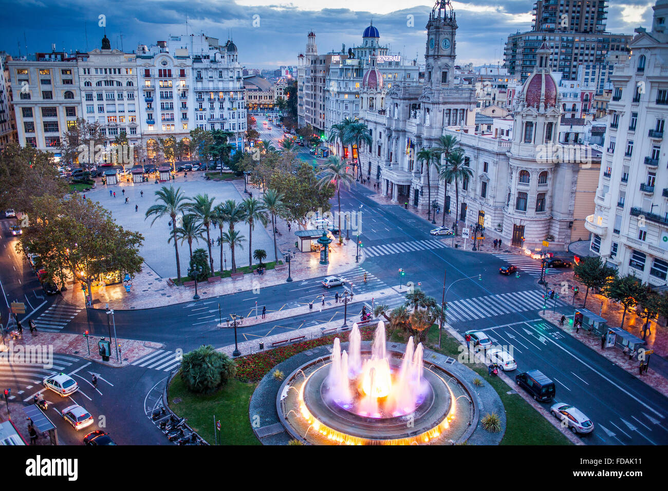 Town hall square,Valencia, Spain Stock Photo - Alamy