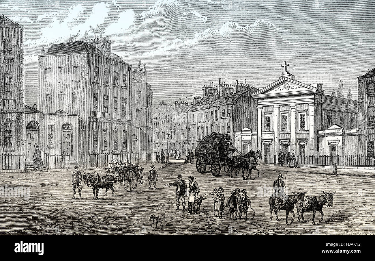Clarendon Square, with The Polygon on left and St Aloysius Chapel on ...