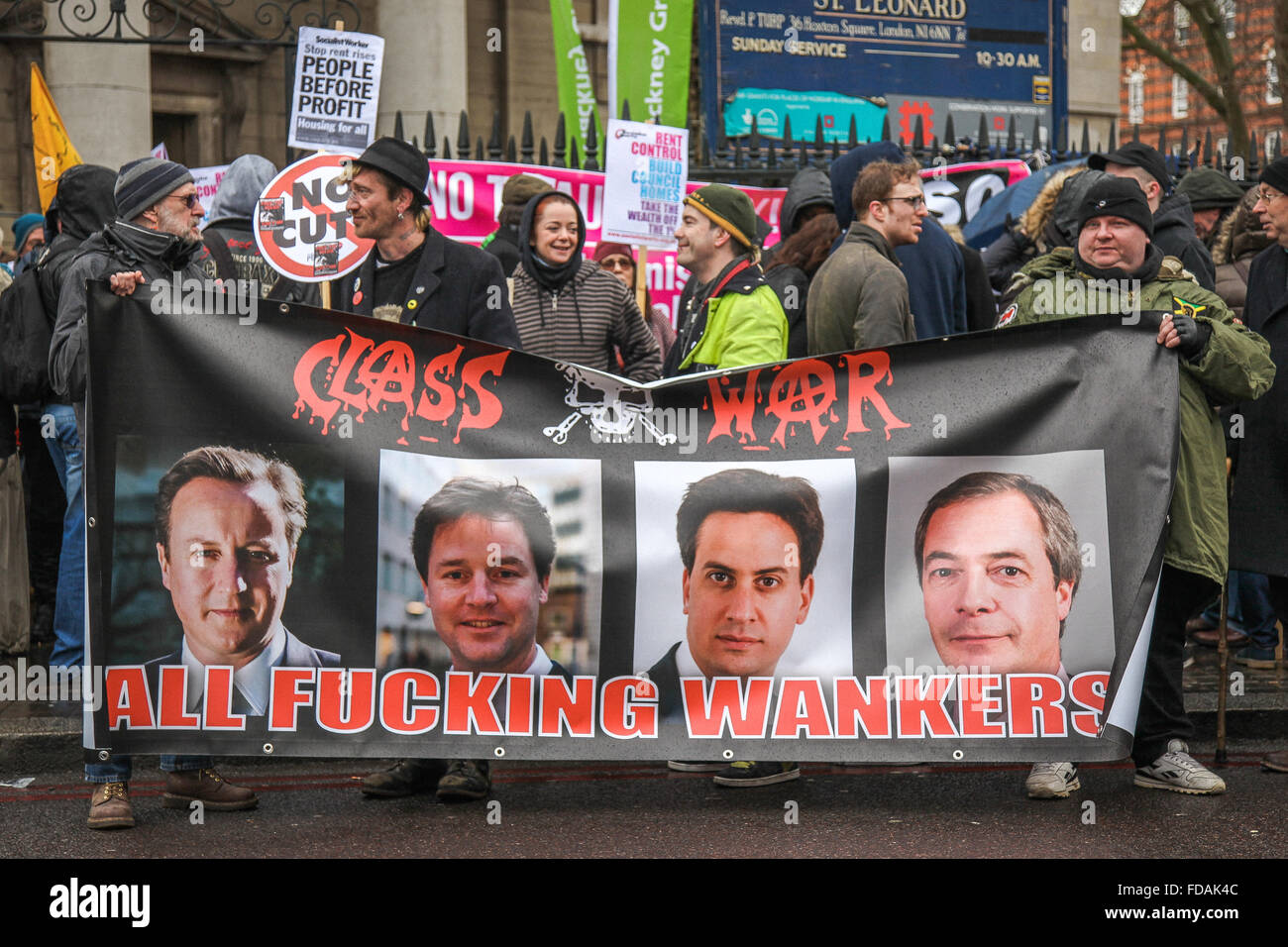 Anarchists with provocative anti-politician banner at "March for Homes ...
