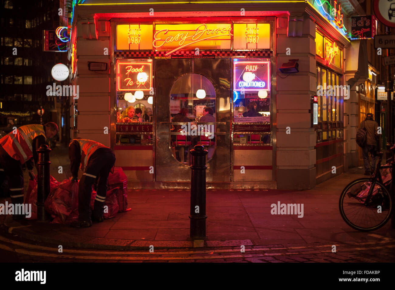 Neon Lights and night workers in Soho, London Stock Photo - Alamy