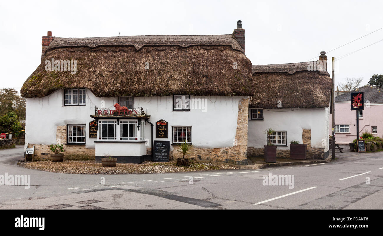 Red Lion Pub or public house in Mawnan Smith Cornwall England UK Stock ...