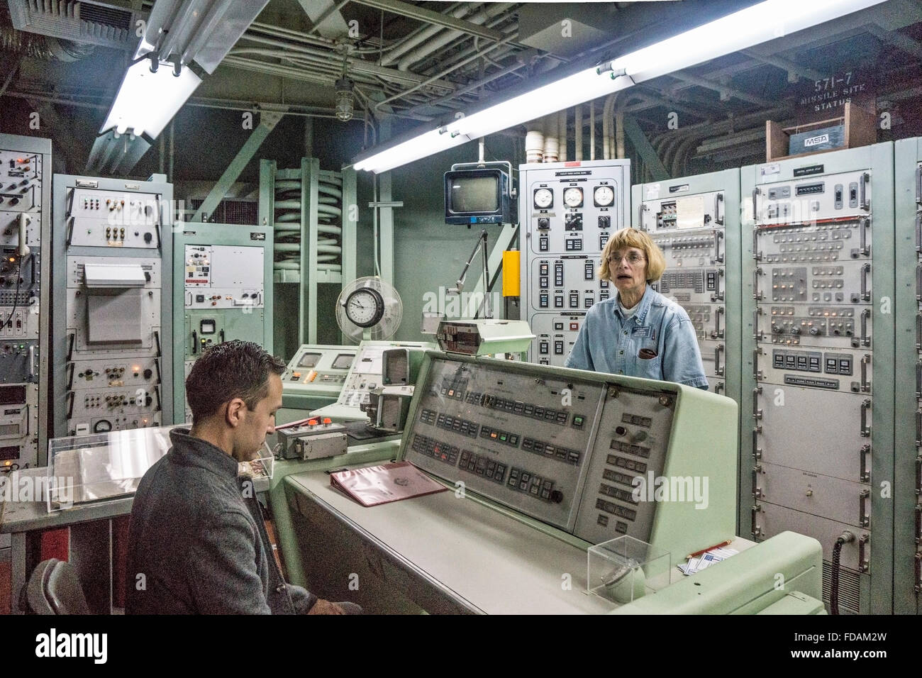 interior launch control room as tour leader describes process & serious ...