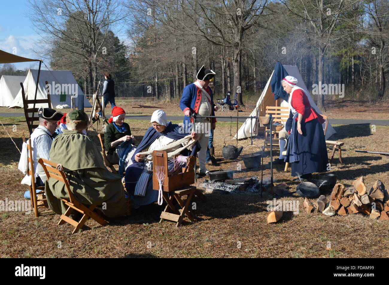 A reenactment of the Battle of Cowpens in the American Revolutionary ...