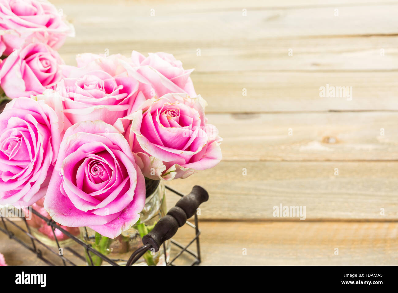Mason jar roses table hi-res stock photography and images - Alamy