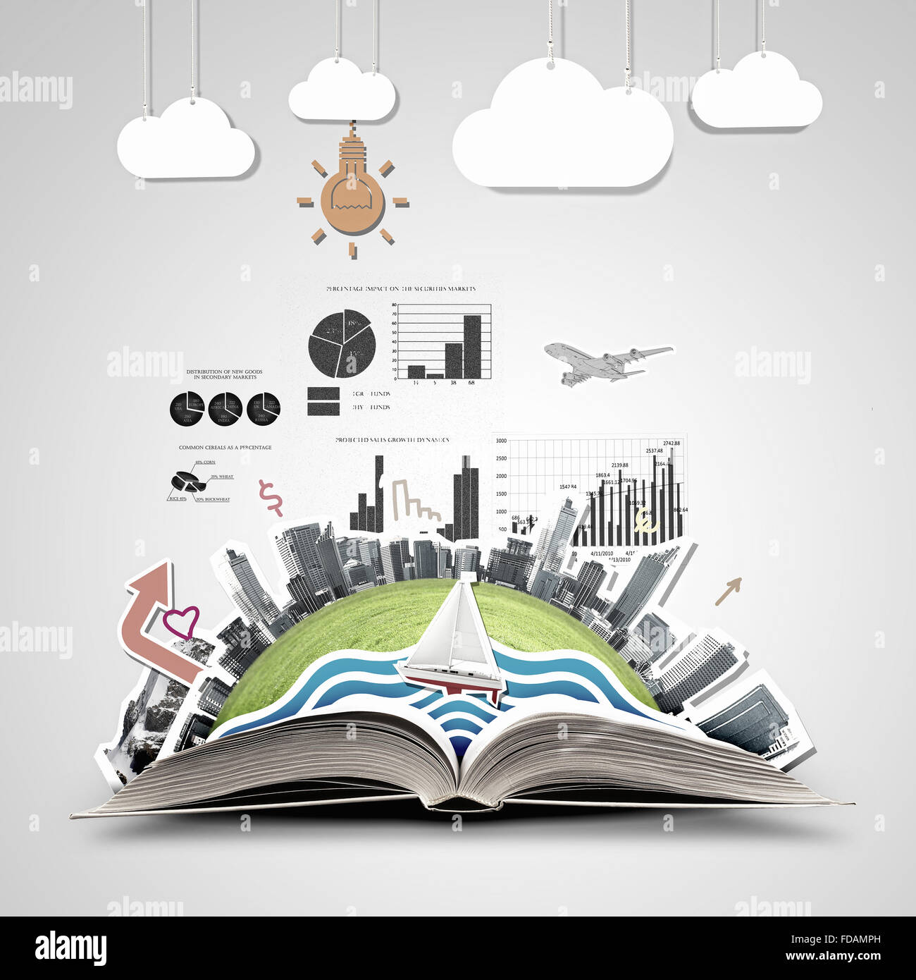 Opened book with construction concept on pages Stock Photo - Alamy