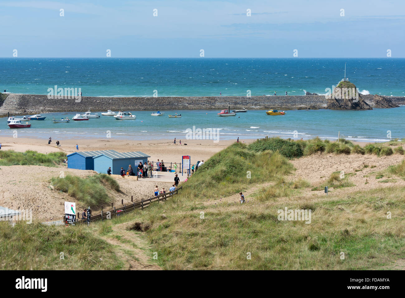 Bude beach and harbour Stock Photo - Alamy