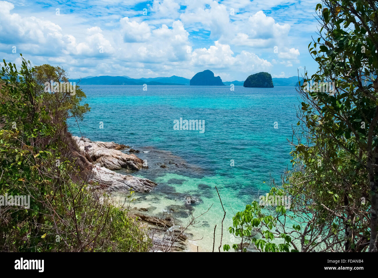 Scenic view of sea bay and rock islands, Palawan, Philippines Stock ...