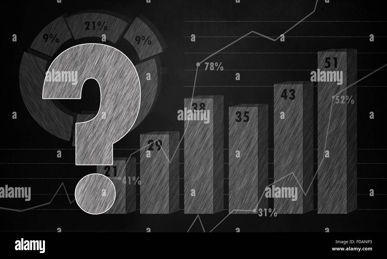 Economics concept with graphs and diagrams on dark background Stock ...