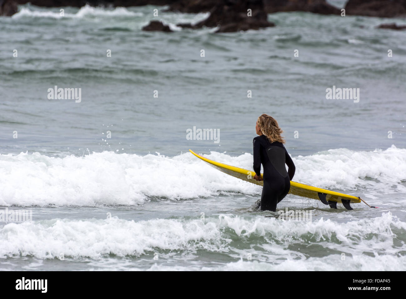 Surfing in Cornwall Stock Photo - Alamy