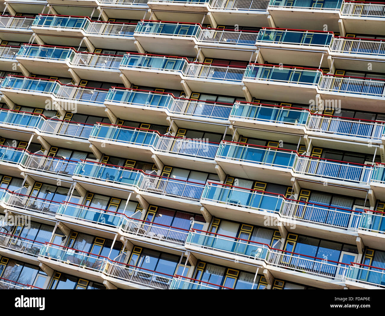 Flatbuilding with balconies Stock Photo - Alamy
