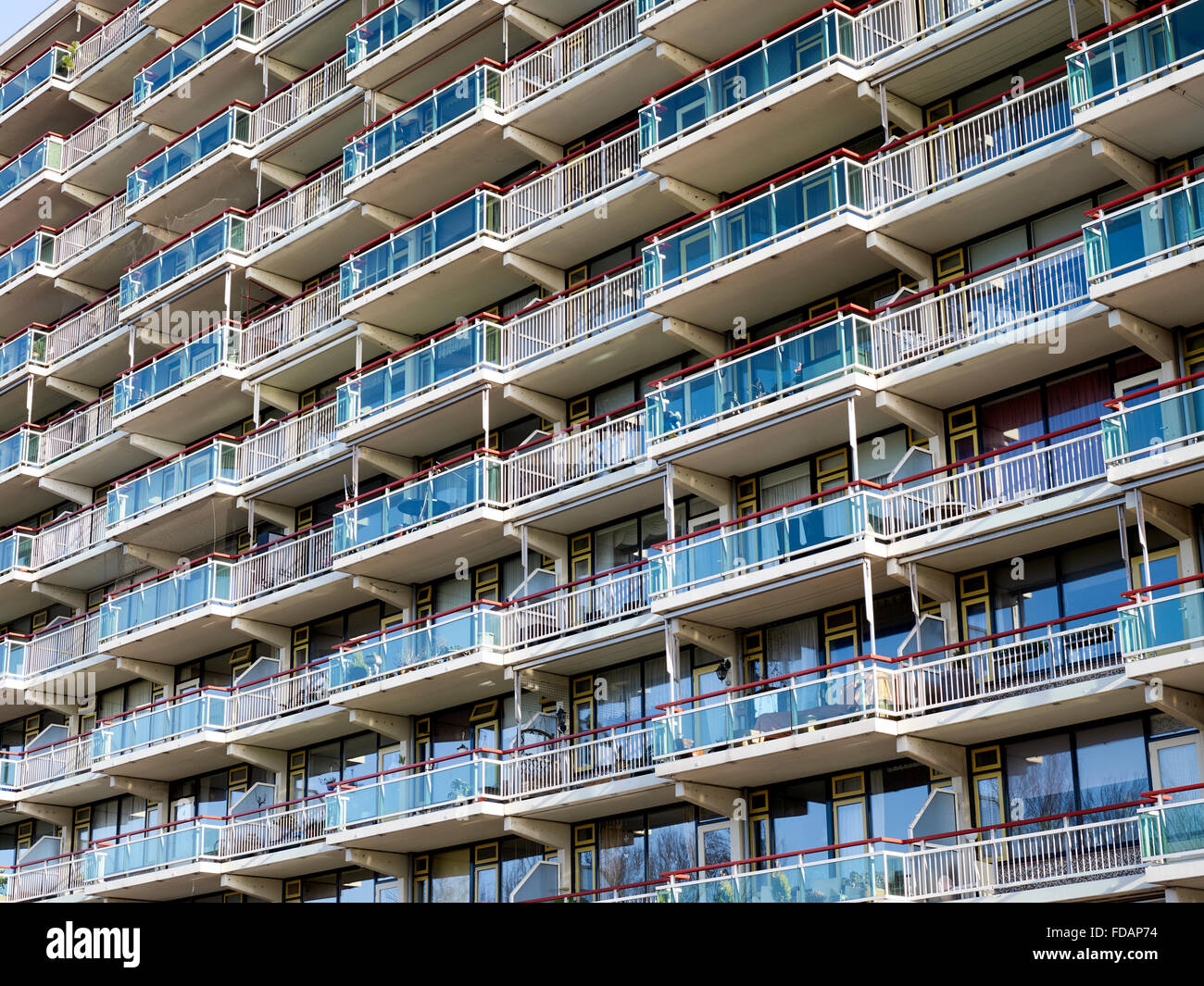 Flatbuilding with balconies Stock Photo - Alamy