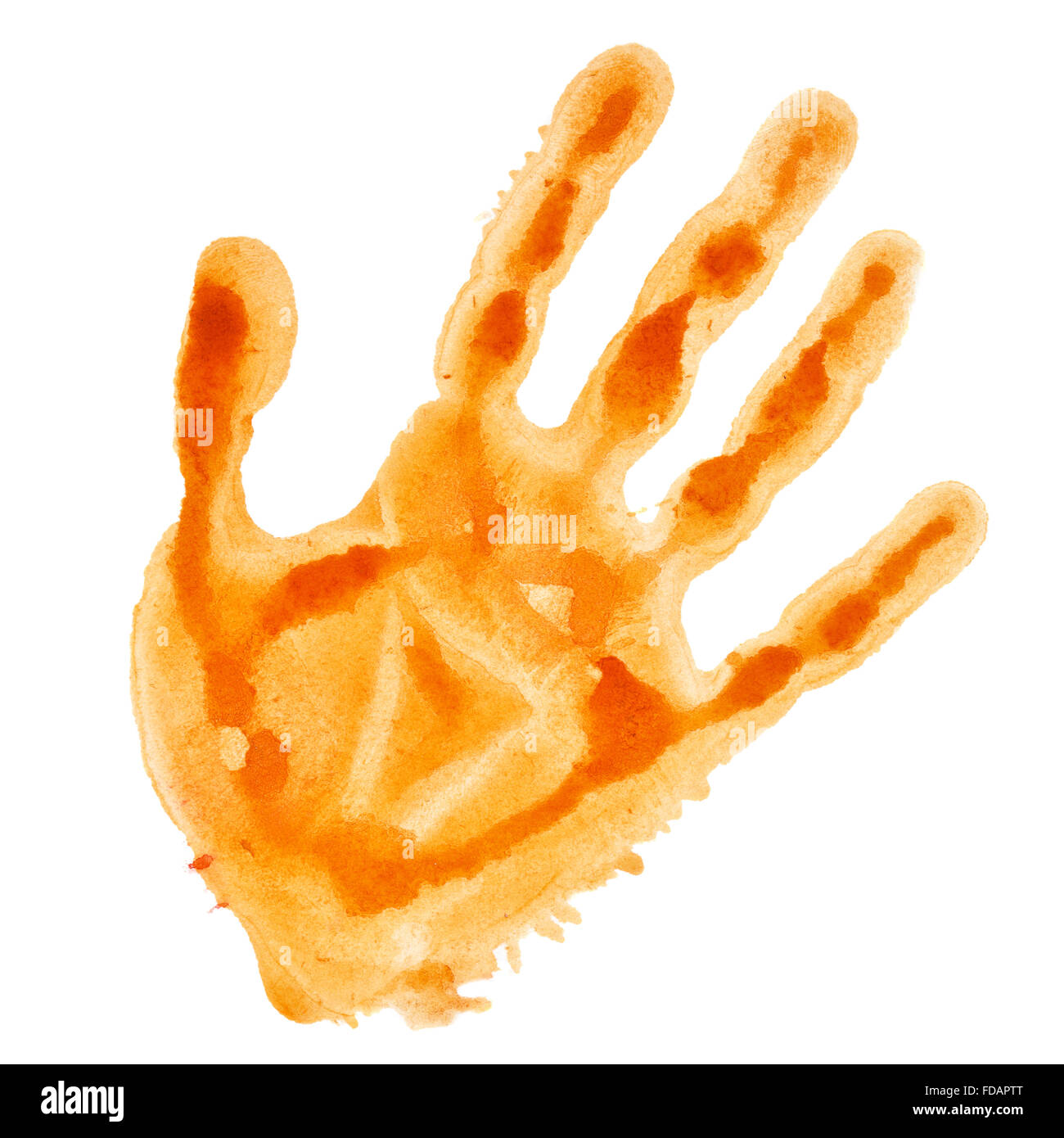 Orange child hand paint hi-res stock photography and images - Alamy