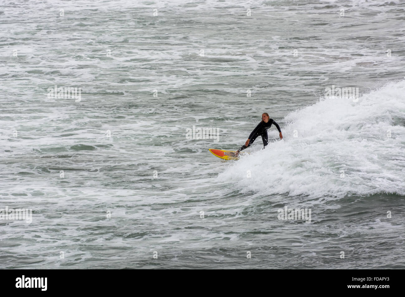 Surfing in Cornwall Stock Photo - Alamy